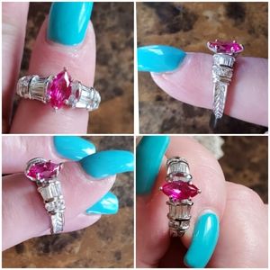 Jewelry | Genuine 3ct Ruby White Sapphire Ring Size 7 | Poshmark